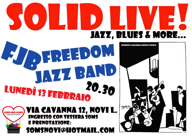 La Freedom Jazz Band sul palco della Soms - Panorama di Novi
